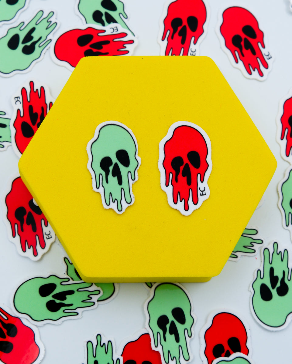 Drippy Skull Sticker – Electric Cat